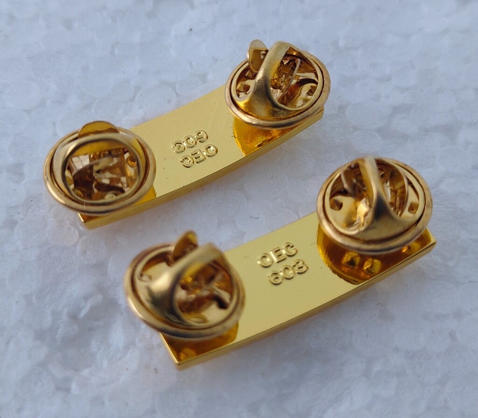 PAIR US ARMY SECOND LIEUTENANT OFFICER RANK INSIGNIA BADGES new ...