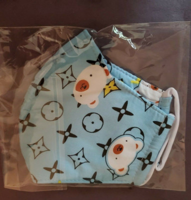 Face Covering Mask For Kids Cotton Blue Fabric Kids Size 3-7 Y Old | eBay