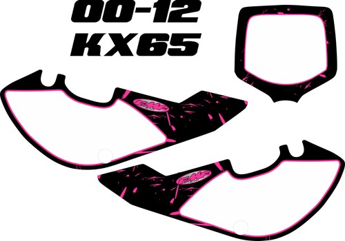 PINK Fmf Exhaust Number Plate Kit fit Kx65 00-24 Graphics Decal kx 65 ...