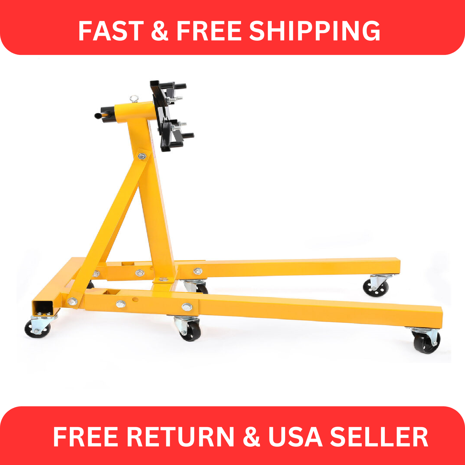 2000lb Adjustable Engine Stand Folding Motor Hoist Dolly Mover Auto ...