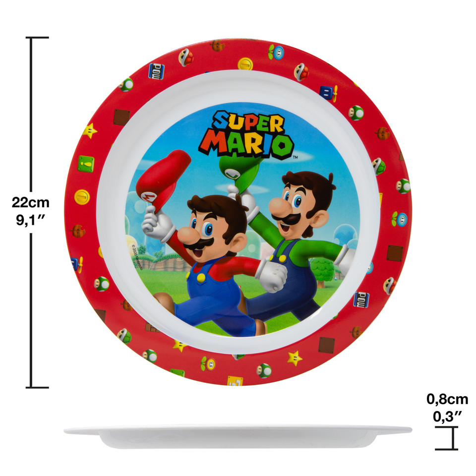 Kinderteller Set Super Mario Kinder Teller Plastik Plastikteller ...