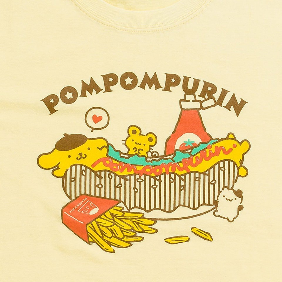 New! Pompom Purin Women's adult T-shirt logo Sanrio Kawaii f/s from ...