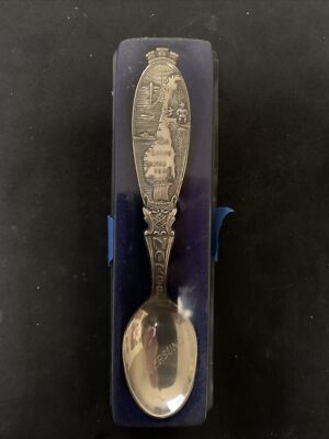 VINTAGE NORWAY/NORGE 60 GR HS SILVERPLATED SOUVENIR SPOON WITH MAP | eBay