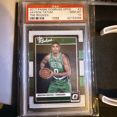 2017-18 Panini Jayson Tatum #3 Donruss Optic The Rookies Jason PSA 10 ...