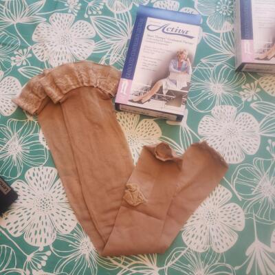 Activa Sheer Therapy Lace TB OT 15-20 Compression THIGH High Stockings ...