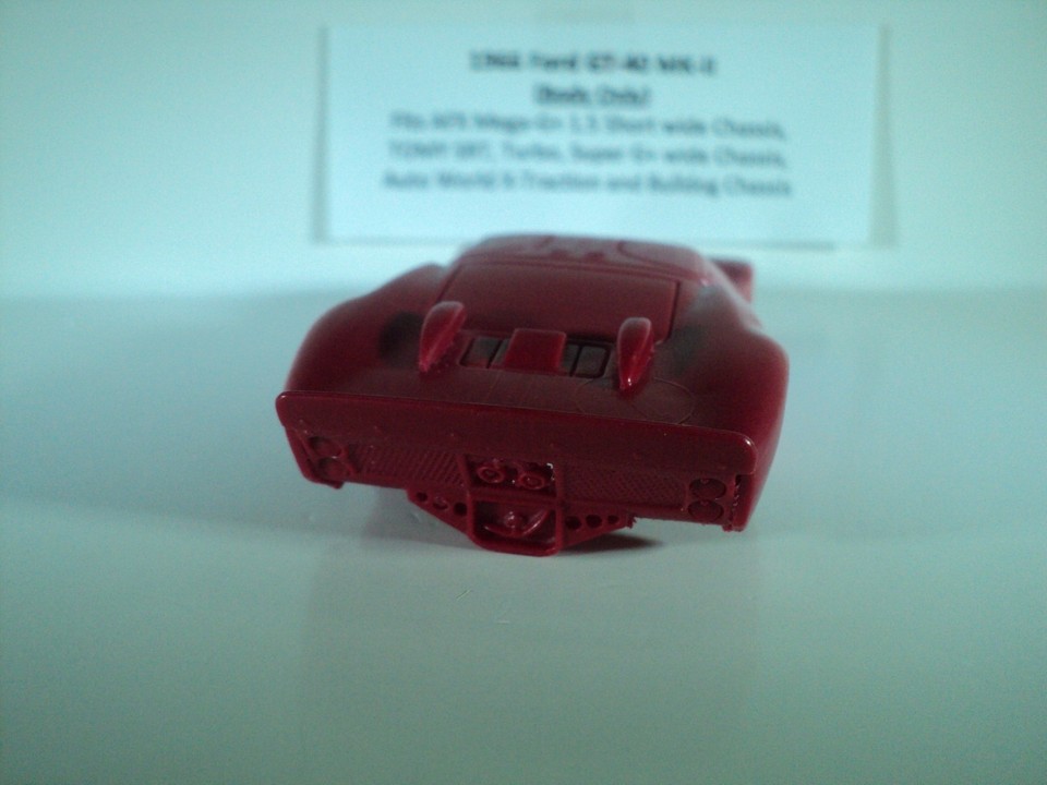 HO scale Slot Car Custom Resin body 1966 RED Ford GT-40 MK-II Fits AFX ...