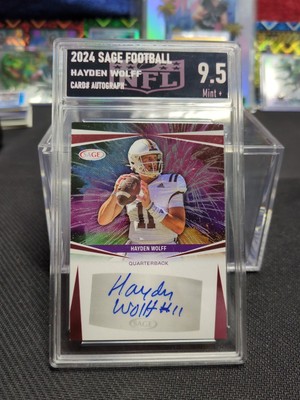 Graded 9.5 2025 Sage Football RED Auto #A-HW Hayden Wolff Autograph | eBay