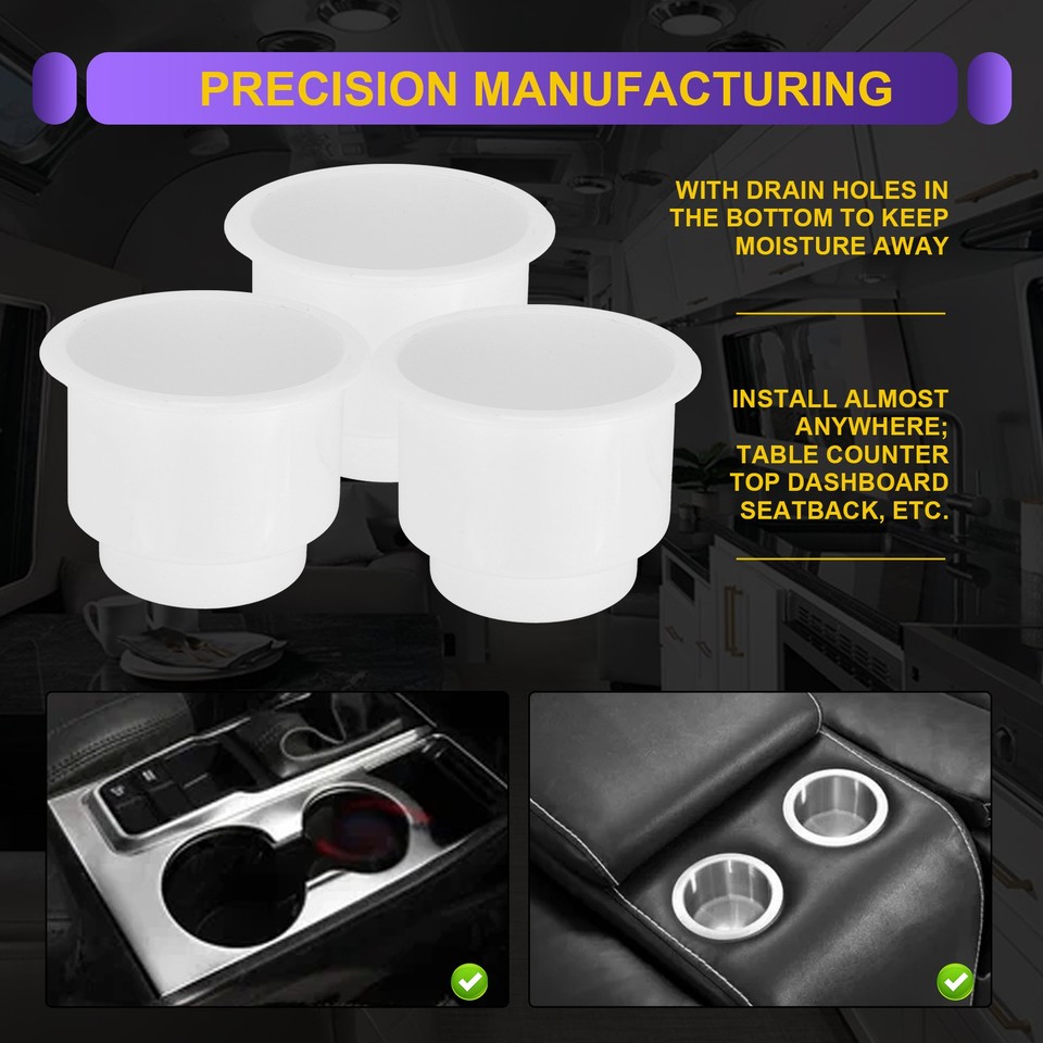 3Pcs Recessed Drop in Plastic Cup Drink Can Holder with for Boat ...