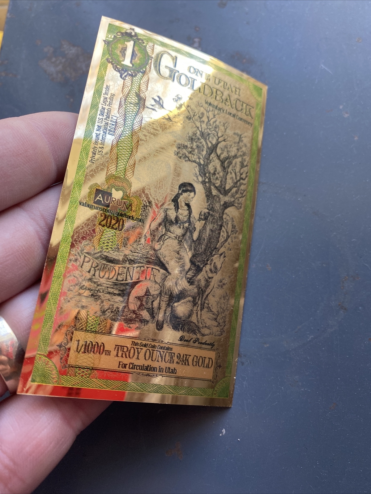 Utah Goldback .999 Gold Bullion Private Collector Currency 24K Money ...