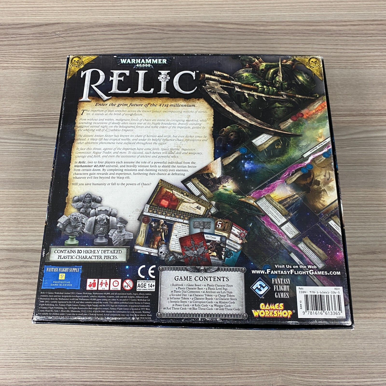 WARHAMMER 40,000 RELIC FANTASY FLIGHT GAMES BOARD GAME COMPLETE ...