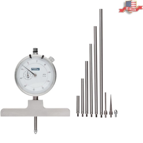 Depth Gage - 0-22" Range - Interchangeable Rods - Satin Chrome ...