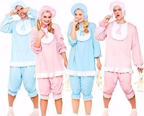Adult BIG CRY BABY COSTUMES Cute Mens Ladies Stag Hen Party Fancy Dress ...