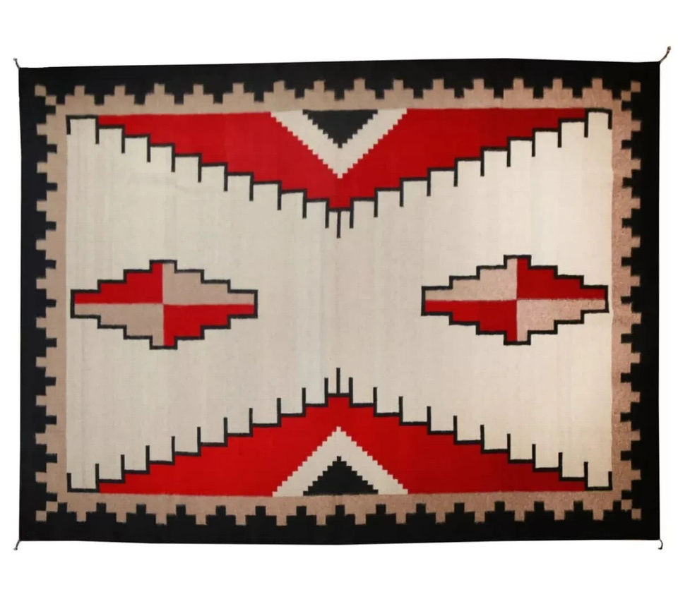 Handwoven Navajo Kilim Wool Rug Southwest Native American Aztec Wool ...