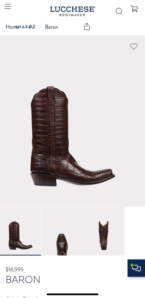 Full Aligator Lucchese Boots Size 13 Mens Cognac Brown | eBay