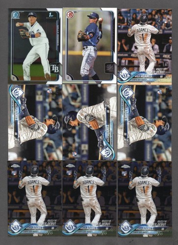 Willy Adames Baseball Card Lot (24) - All Rookies RC, Nice Variety Rays ...