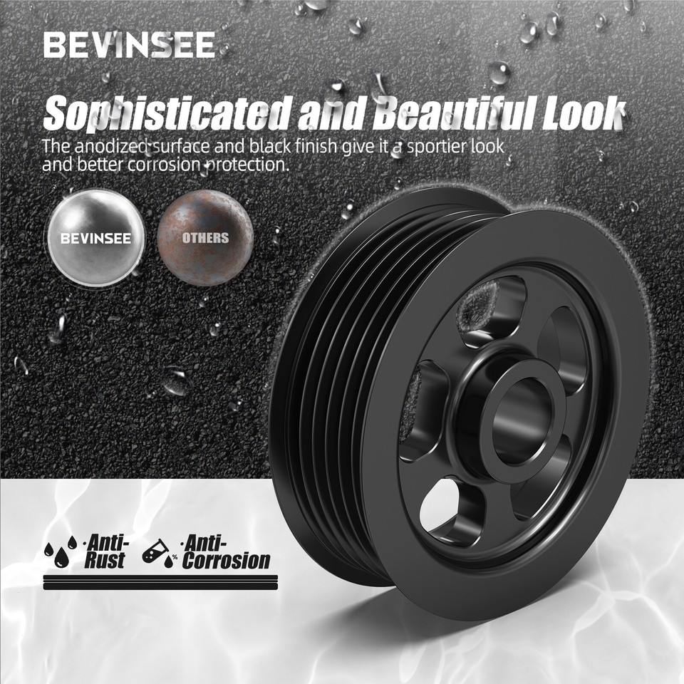 LS 3" OD Billet Aluminum Overdrive 6 Rib Alternator Pulley For LS1 LS2 ...