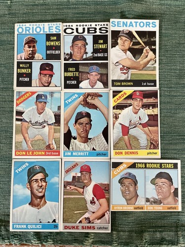9 (nine cards) 1964 - 1966 TOPPS ROOKIE "RC" vintage baseball cards | eBay