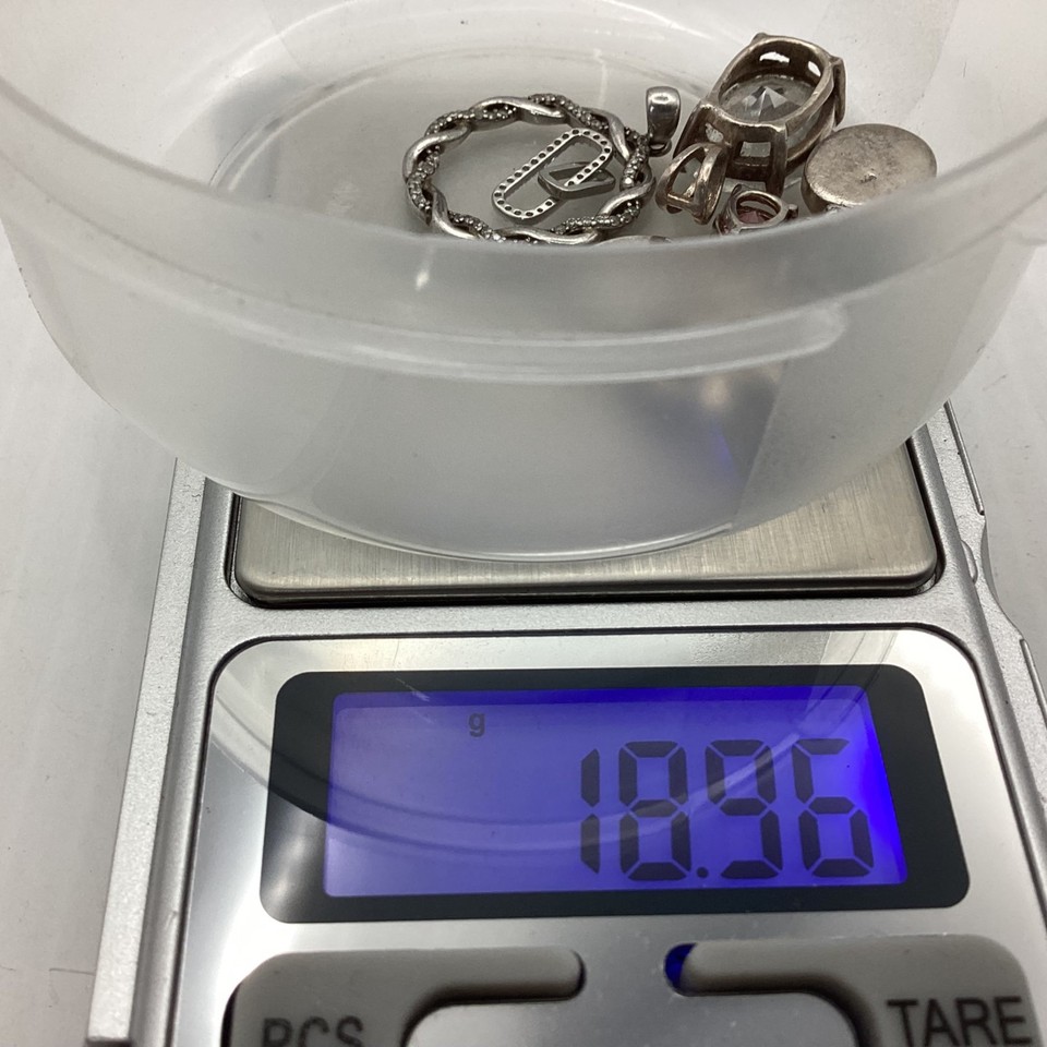 8x Silver 1.6cm-2.8cm Mixed Stone Pendants 18.96g (F6) W#612 | eBay ...