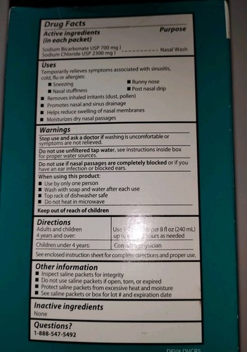 New! CVS Health Soft Tip Neti Pot Sinus Wash System w/30 Saline Packets ...