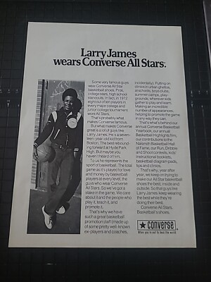 Converse All Stars Larry James Vintage Print Ad 1972 8x11 Great To ...