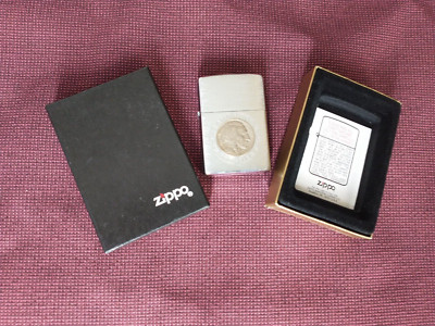 1995 Zippo American Frontier / Indian Head Buffalo Nickel Lighter MINT ...