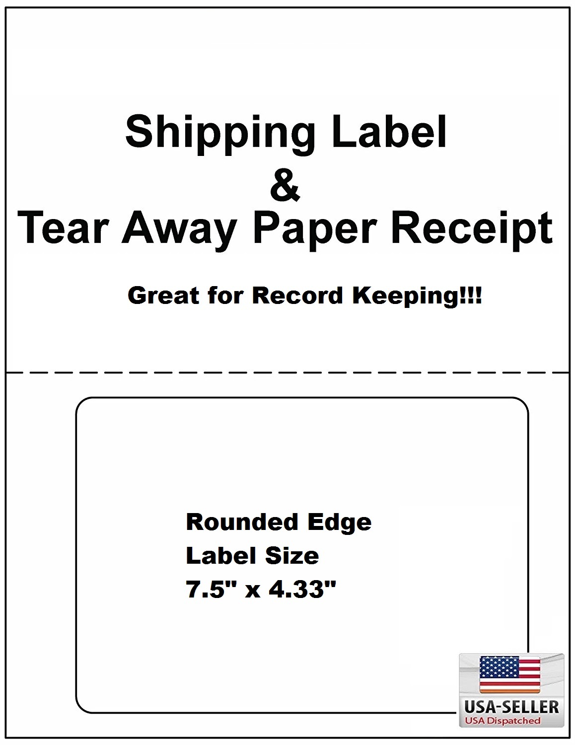200 Shipping labels with & tear off receipt - Perfect fit for online ...