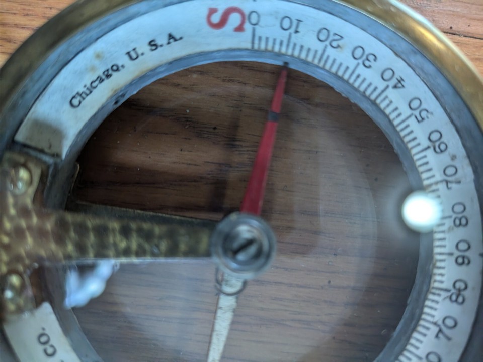 Antique W.S. Darley Magnetic Mining Dipping Needle Compass - Brass ...