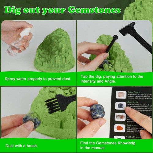 Gemstone Dig Kit STEM Science for Kids - Excavate 12 Gems! Make Offer ...