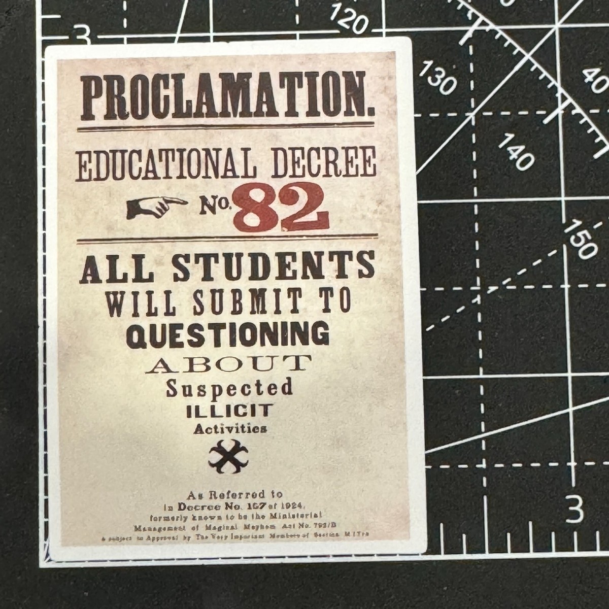 Harry Potter Proclamation Sign PROCLAMATION No. 82 QUESTIONING Harry