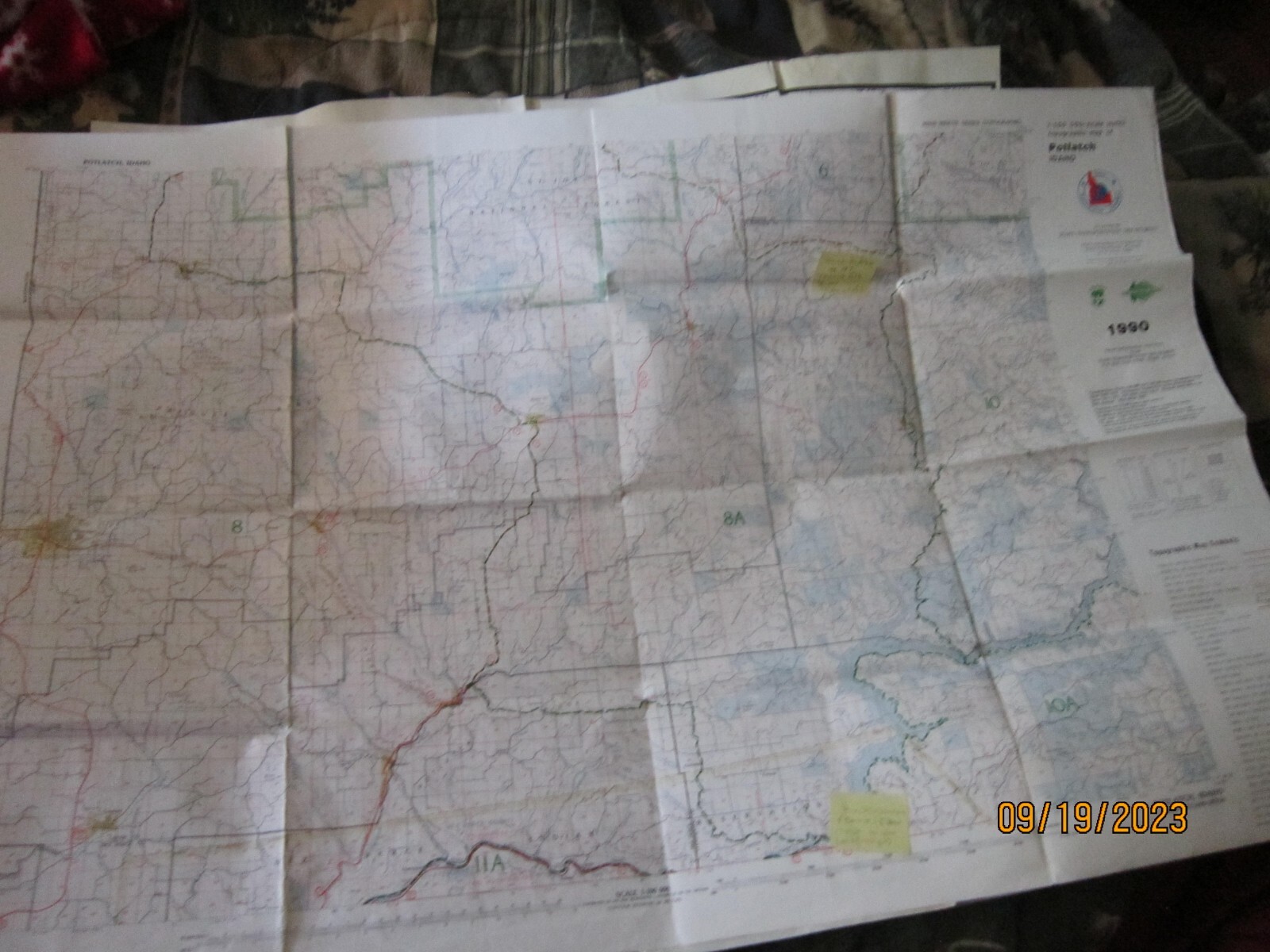 Idaho POTLATCH Topographic 28x24" map 1990 Idaho Transportation Dept | eBay