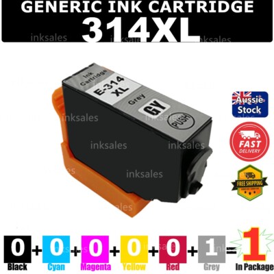 1x 314 XL 314XL Grey Generic Ink Cartridge For Epson Expression Photo ...