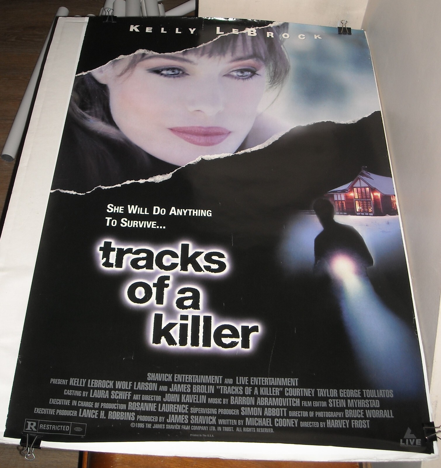 ROLLED 1995 TRACKS OF A KILLER MOVIE POSTER KELLY LEBROCK JAMES BROLIN ...