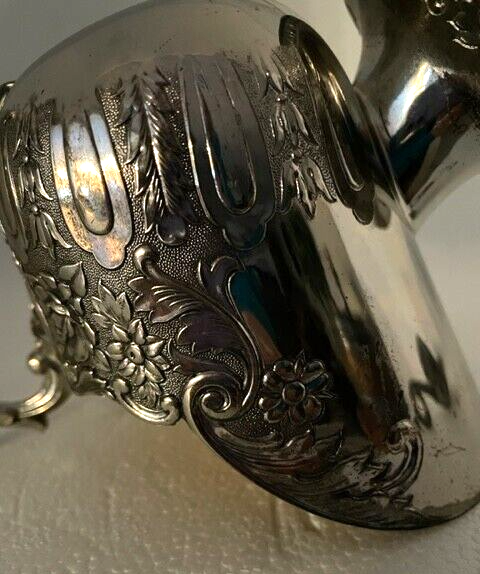 Vtg Ornate Silverplate Sugar Bowl Scuttle w/Gold Wash Interior and ...