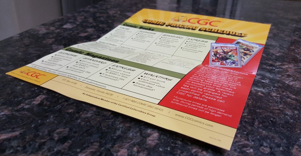 CGC PRICING SCHEDULE POSTER, when a comic book becomes a treasure. "NEW ...
