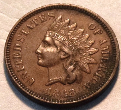 1868 Indian Head Cent, Higher Grade Better Date Penny, Semi-kEY 1C Coin ...