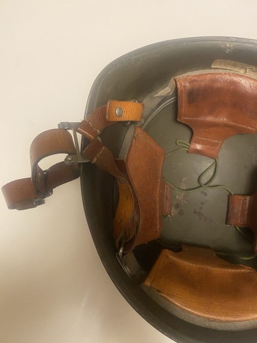 Swiss Army BT74 55-56 Steel Helmet Militaria Switzerland with leather ...