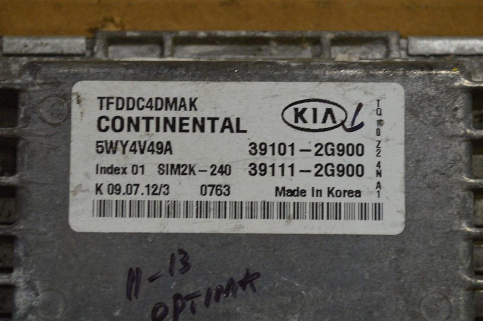 11-13 Kia Optima Engine Control Unit ECU 391012G900 Module 773-25a3 | eBay