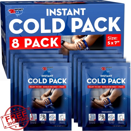 Sport Temp Ice Packs (7x5) 8pk Disposable Cold Packs for Pain Relief ...