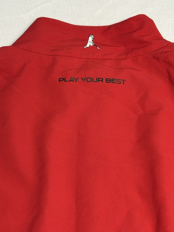 Ping Jacket Men L Red Golf 1/4 Zip Windbreaker Lightweight Lined Logo ...