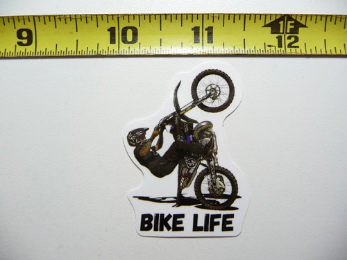 MOTORCYCLE BIKE SMALL STICKER DECAL LIFE WHEEL UP WHEELIE FAN LOVE TEAM ...