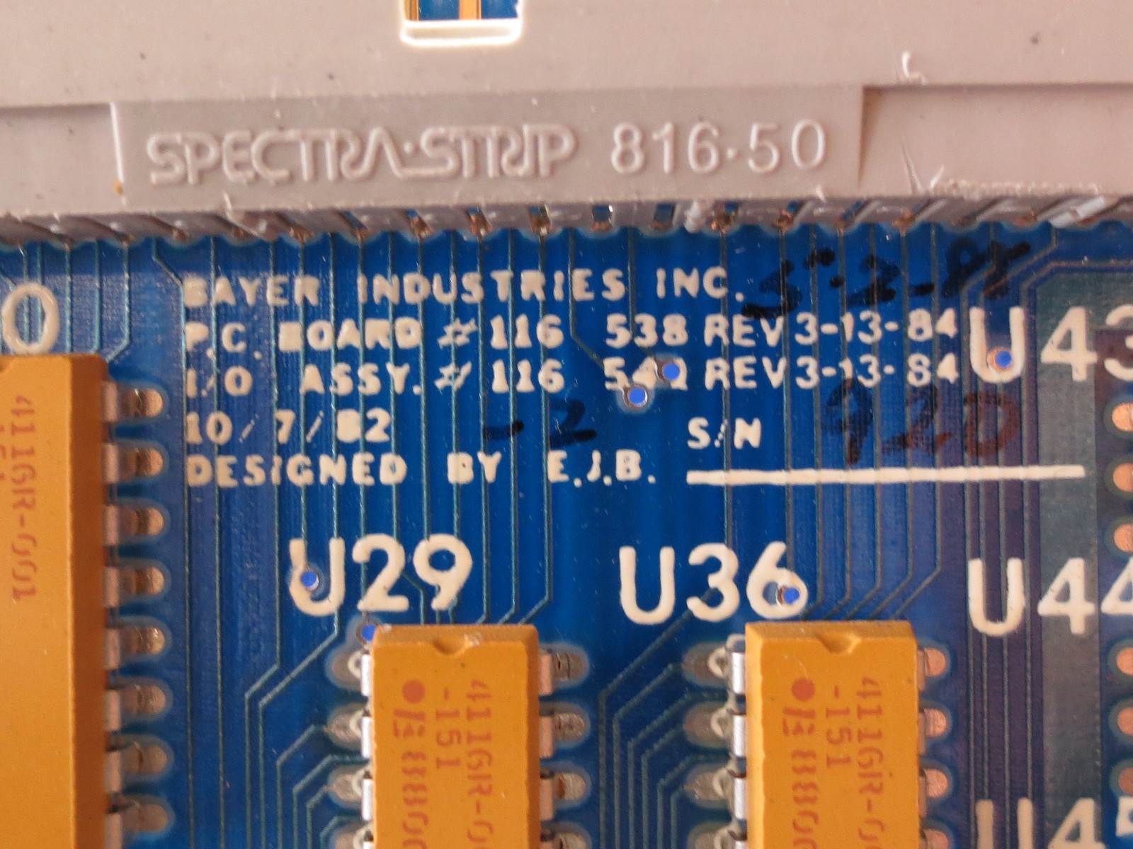 BAYER INDUSTRIES CIRCUIT BOARD SPECTRA STRIP 816-50 PCB116 538 116 542 ...