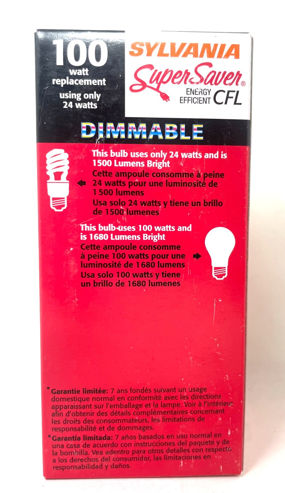 Sylvania Super Saver CFL Bulb 100W using 23W 120V Dimmable White GU24 ...