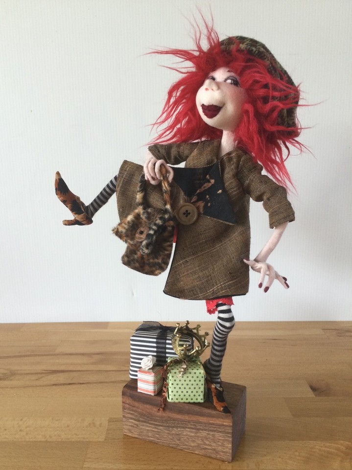 Cloth Art Doll Pattern "Queen of Shopping" by Jill Maas | eBay