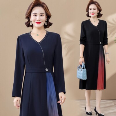 Office Dresses for Women Size 8-16 Work Business Formal A-Line Midi ...