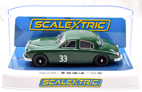 Scalextric Jaguar MK1 - Mike Hawthorn DPR W/ Lights 1/32 Scale Slot Car ...