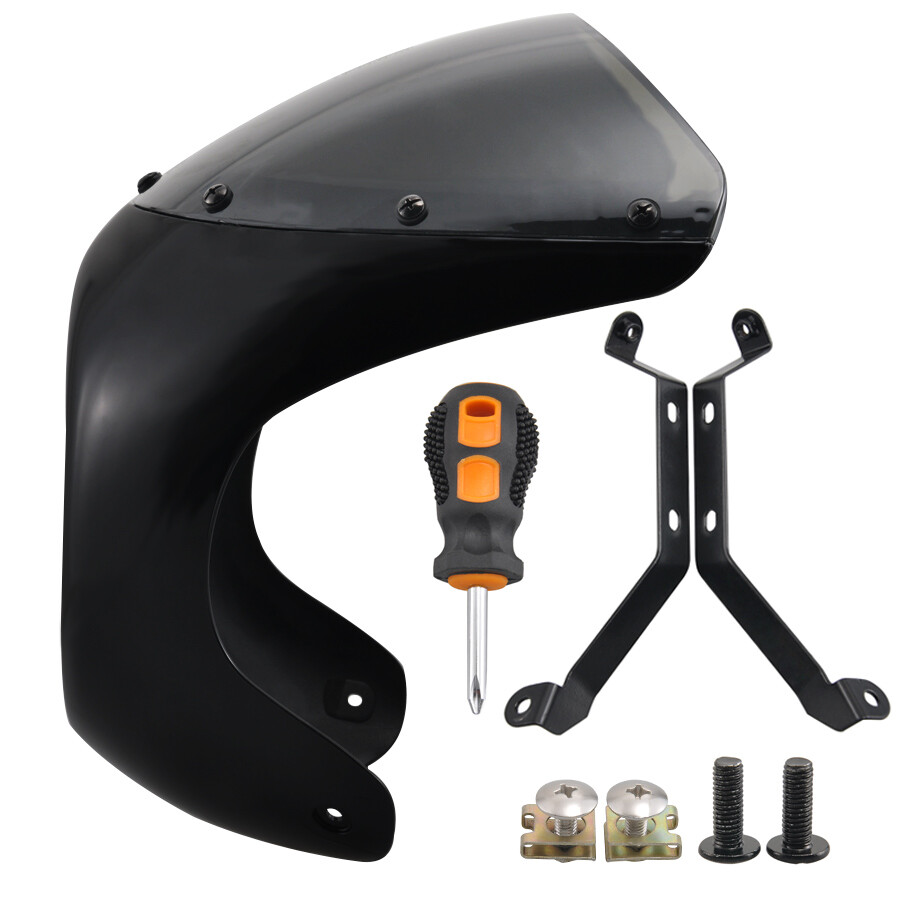 Universal 7" Round Headlight Fairing Windshield Screen Cover Fit For ...