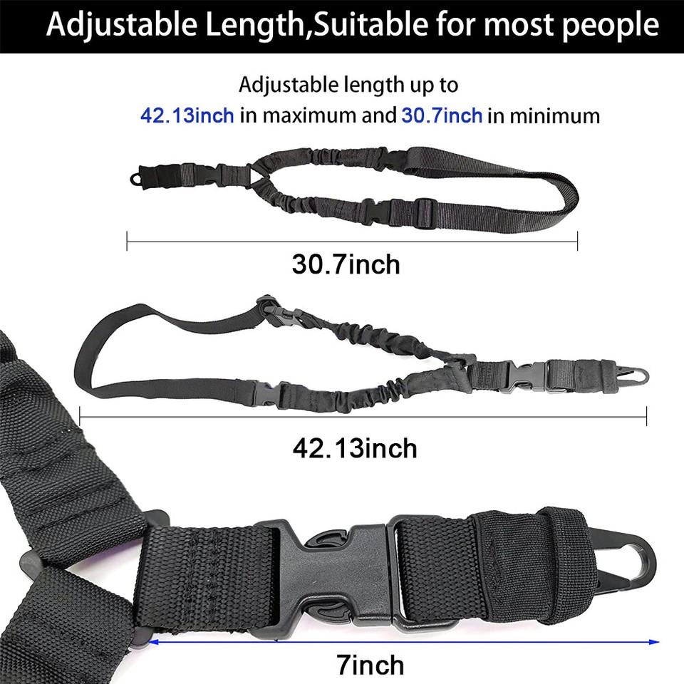 Tactical Single One Point QD Bungee Gun Rifle Sling + HK Clip ...