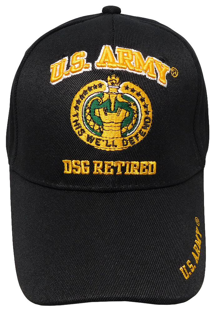 US Army DSG Drill Sergeant Retired Black Acrylic Adjustable Embroidered ...