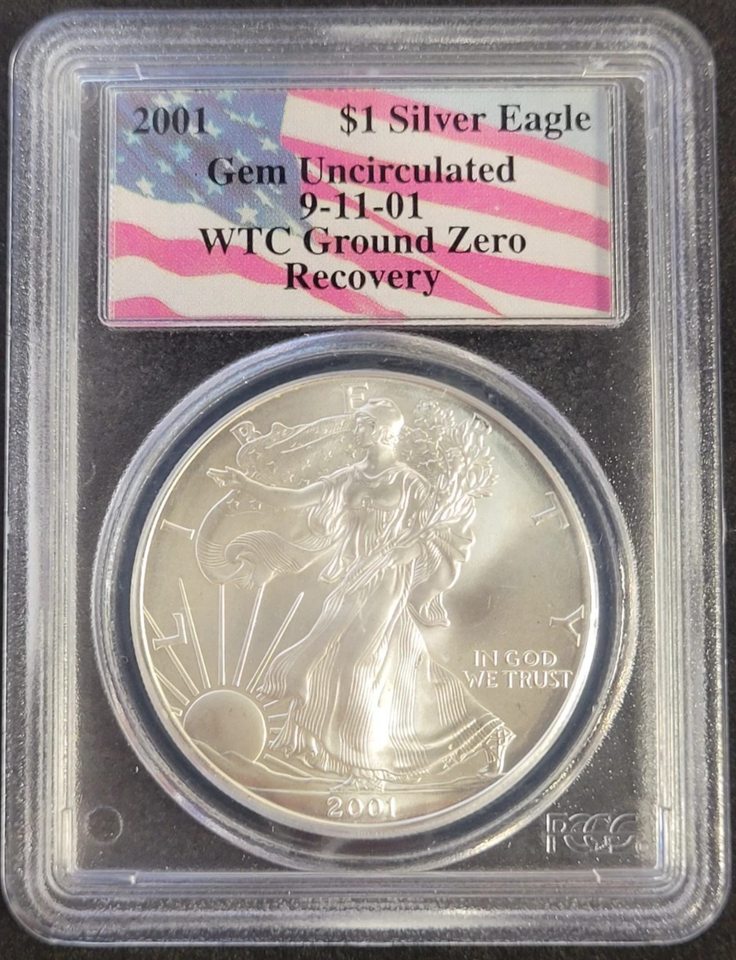2001 PCGS GEM UNC WTC GROUND ZERO RECOVERY COIN 9/11/2001 25 yrs ago $1 ...