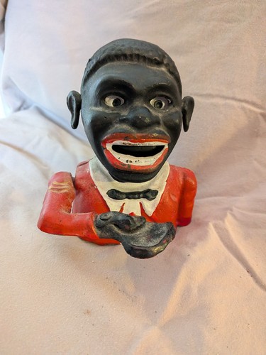 Antique Mechanical Cast Iron Money Box - Jolly Man | eBay UK